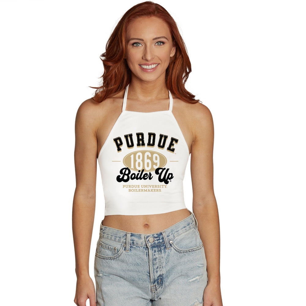 Purdue White Halter Top – lojobands