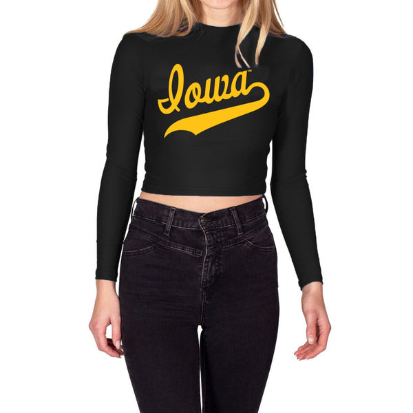 Iowa Hawkeyes Mock Neck Crop Top – lojobands