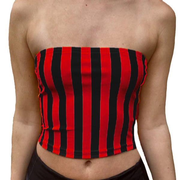 Red & Black Striped Tube Top – lojobands
